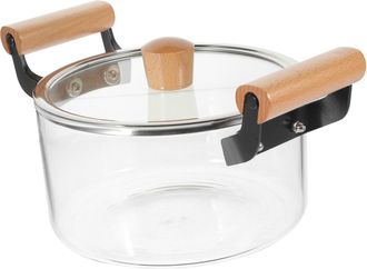 Pretyzoom Glastopf Zum Kochen Transparent Hitzebeständig Suppentopf Glas Kochgeschirr Nudelkochtopf Küche Mit Deckel Für Suppen Und Mehr