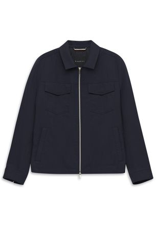Bugatti Herren Hemdkragen-Jacke mit Stretch und Struktur