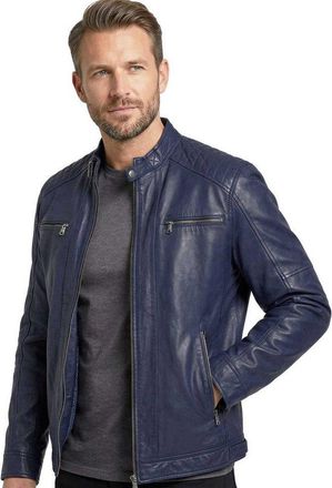 Maddox Lederjacke Mason MADDOX - Herren Lederjacke Lammnappa dunkelblau