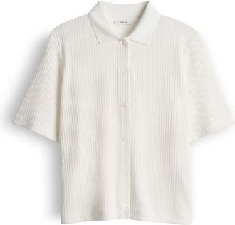 OPUS Poloshirt Poloshirt mit dezenter Rippstruktur Lockerer Schnitt, Knopfleiste, Polokragen