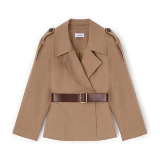 Motivi Kurzer Trenchcoat aus Lyocell-Mix mit G&uuml;rtel - - Coats - Damen - Beige - L