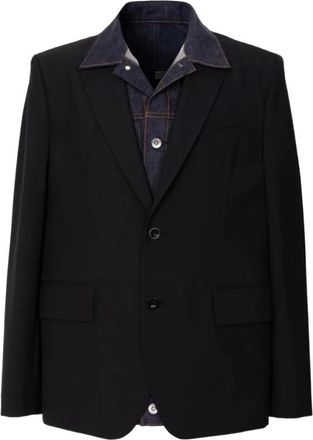 sacai Homme, Vestes, Noir, Taille: M Suiting x Denim Jacket