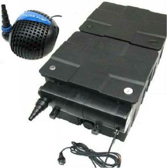Apex 3-fach set: Teichfilter 60000 l + uvc Lichtfilter 24 w + Pumpe 3200 l Koi Teich