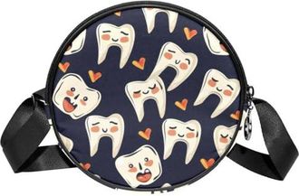 Generic Sac &agrave; bandouli&egrave;re circulaire pour femme, petit sac &agrave; bandouli&egrave;re avec fermeture &eacute;clair, bretelles r&eacute;glables, sac &agrave; main rond d&eacute;contract&eacute; pour femmes e