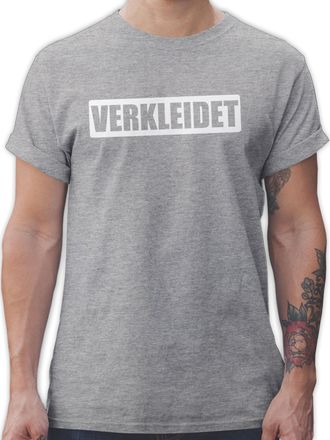 Shirtracer T-Shirt Herren - & Fasching - Verkleidet Faschingskost&uuml;m Lustig I Kost&uuml;m Verkleidet Karneval Ironie - 4XL - Grau meliert - Verkleidet-Shirt faschingss