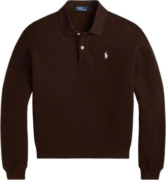 Ralph Lauren Femme, Tops, Brun, Taille: 40 FR Logo Fleece Mockneck