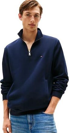 Tommy Hilfiger Medium Weight 1/4 Zip Sweatshirt Pull-Over, Desert Sky, M Homme