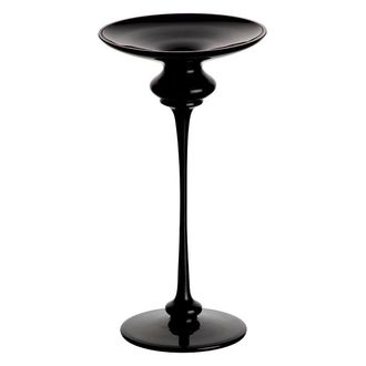 Cristalica Kerzenst&auml;nder Kerzenhalter Teelichthalter Night Schwarz Glas 26 cm