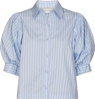 Neo Noir Femme, Blouses et Chemises, Bleu, Taille: 40 FR Etta Stripe Stone Shirt