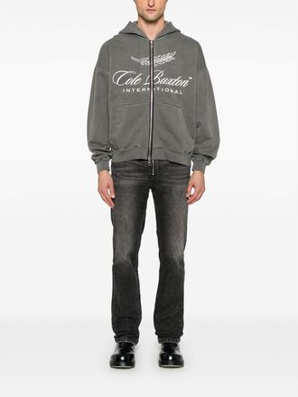 Cole Buxton Faded Cotton Hooded Sweatshirt - Gray