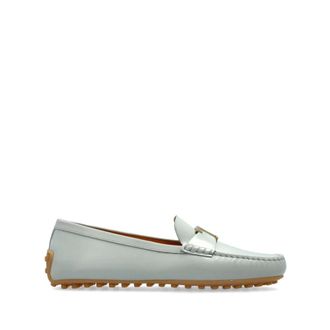 Tod's Graue flache Schuhe mit goldfarbener Hardware - - Shoes - Damen - Grau - 37 EU