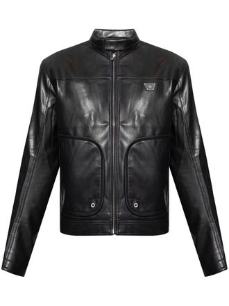 Misbhv veste en cuir à fermeture zippée - Noir