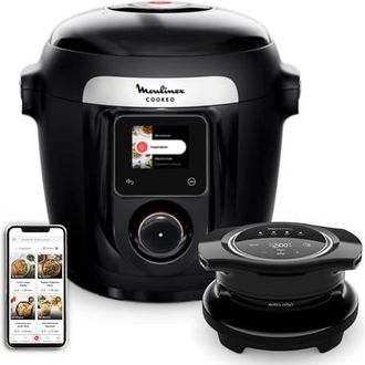 Moulinex Cookeo Wi-Fi avec Extra Crisp, Multicuiseur, 14modes de cuisson, Cuisson sous pression, Air fryer, Recettes faciles pas &agrave; pas, CE96X8F0, Noir