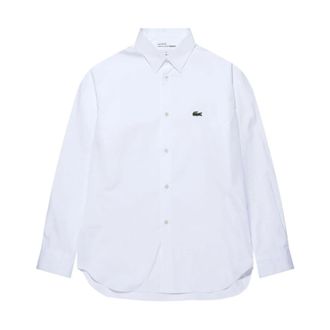 Comme Des Gar&ccedil;ons Logo-Patch Baumwollhemd - - Shirts - Herren - Wei&szlig; - S