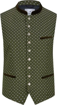 Amsel Trachtenweste in Jacquard-Qualit&auml;t mit Samt-Details in