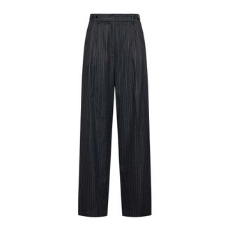 Silvian Heach Weite Hose mit d&uuml;nnen Streifen - - Trousers - Damen - Grau - S