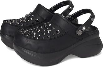 Crocs Sabots classiques Bae pour femmes, chaussures à plateforme pour femmes, Noir clouté, 39-40 EU