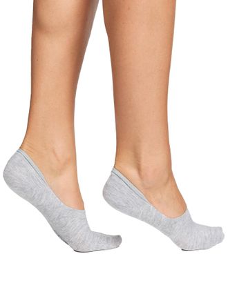 Nur Die Bambus F&uuml;ssling besonders weich unsichtbare kurze Socken rutschfest Silikon an der Ferse Damen, hellgraumel., 39-42