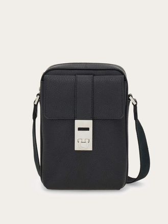 Ferragamo Herren Hug Umh&auml;ngetasche mit Schnalle Schwarz
