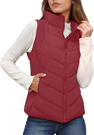 Generico Manteau type Puffer décontracté Gilet sans manches de sport doudoune fonctionnelle Manteau dhiver Veste de transition Gilet rembourré léger en duvet p