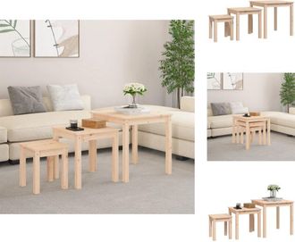 vidaXL Vidaxl - Beistelltische - Living Satztische 3 Stk. Massivholz Kiefer - Braun