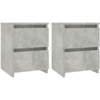 vidaXL Nachttische 2 Stk. Betongrau 30&times;30&times;40 cm Holzwerkstoff Vidaxl