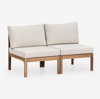 Sklum Sklum - Branson 2-teiliges modulares Gartensofa aus Akazienholz Akazie Braun