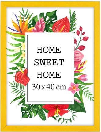 MG Design Gelb Bilderrahmen 30 x 40 cm - Aus echtem Holz mit Acrylglas, zum Aufhängen & Aufstellen, für Fotos, Poster & Puzzle