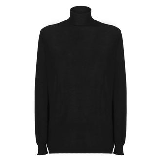 Rick Owens Schwarzer Woll-Rollkragenpullover - - Knitwear - Herren - Schwarzk - M