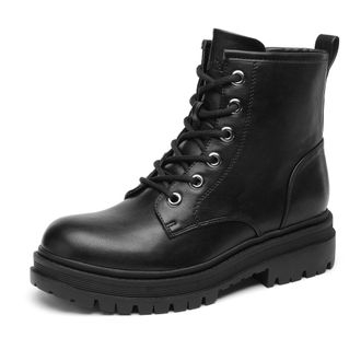 Dream Pairs Combat Boots mit Schn&uuml;rung, Stiefeletten f&uuml;r Damen,Size 39,Schwarz-01,STRONG-5