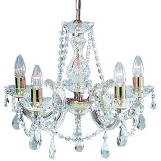 Searchlight Searchlight - Marie Therese - Lustre en cristal &agrave; 5 ampoules au fini laiton poli, E14