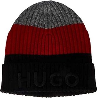 HUGO BOSS Unisexe x565-4 Bonnet, Noir 1, Taille Unique Homme