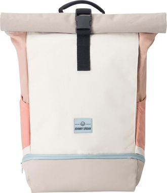 Johnny Urban Rucksack Damen & Herren Beige Rosa - Allen Medium - Rolltop Mit Laptopfach f&uuml;r Uni Fahrrad Business - 15L - Nachhaltig - Wasserabweisend