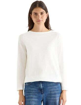 Cecil Damen 3227276 Shirt in Unifarbe, Vanilla White, XXL