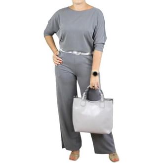 Generic &Eacute;l&eacute;gant cardigan long et haut et pantalon, ensemble 3 pi&egrave;ces, tenues de voyage 3 pi&egrave;ces pour femmes, gris, 5XL