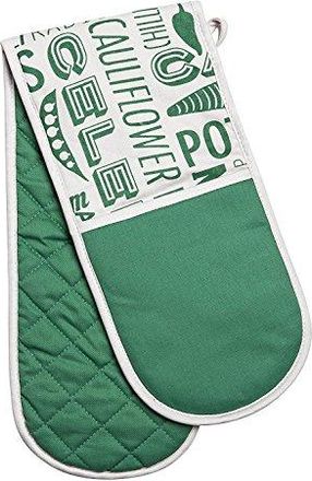 Premier Beistelltisch von Premier Housewares mit Porter Bierbrauset Doppelter Ofenhandschuh mit Herzmuster aus Pailletten Green - 100% Baumwolle