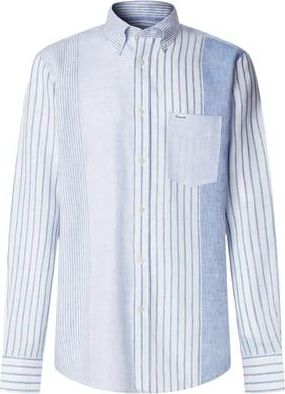 Fa&ccedil;onnable Chemise col am&eacute;ricain &agrave; rayures en lin