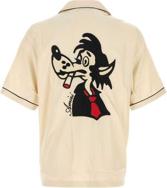 Amiri Wolf Embroidered Shirt - Beige