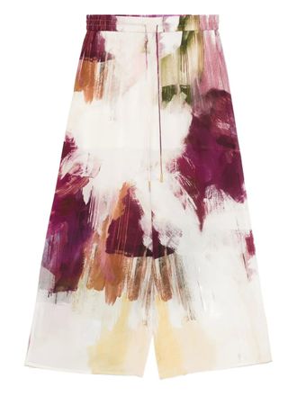 Aje pantalon palazzo Atomic en soie - Tons neutres