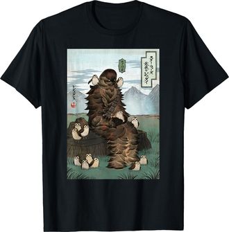 Star Wars Chewbacca and Porgs Japan Ukiyo-e Art Style T-Shirt