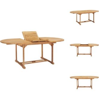 vidaXL Garten-Ausziehtisch 150-200x100x75 cm Massivholz Teak - Gartentisch - Ausziehtisch - Teakholzm&ouml;bel - Gartenm&ouml;bel - Terrassenm&ouml;bel