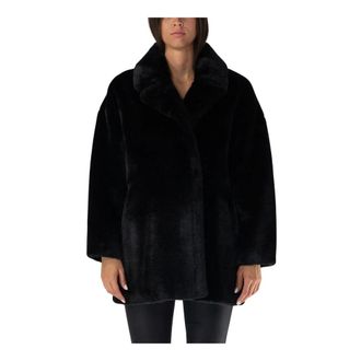 Betta Corradi Femme, Vestes, Noir, Taille: 38 FR Vestes en fausse fourrure et shearling Modèle ORS