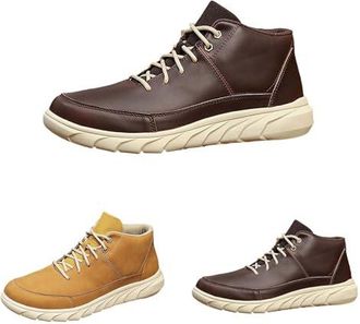 Generic Bottines en cuir pour homme - Chaussures dhiver décontractées à lacets - Imperméables - Antidérapantes - Légères - Pour le travail, les voyages, les a