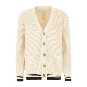 Ami Logo Strickjacke - - Knitwear - Herren - Beige - M
