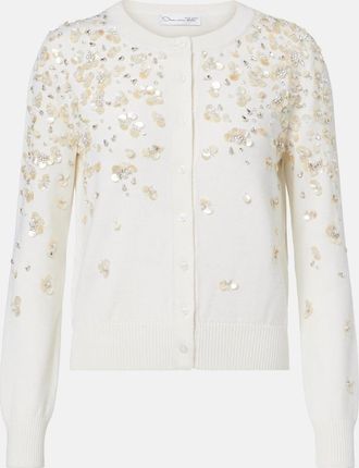 Oscar De La Renta Bestickter Cardigan aus Schurwolle