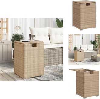vidaXL Propan-Tank-Verstecktisch Beige 40x40x60 cm Poly Rattan - Gartentisch - Outdoortisch - Propan-Tankschutz - Gasgrill Zubeh&ouml;r - Balkonm&ouml;bel