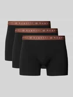 Bugatti Pants mit elastischem Logo-Bund im 3er-Pack