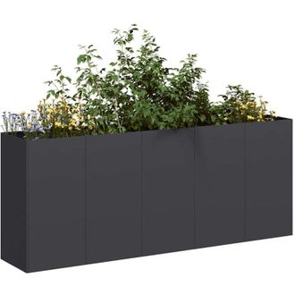 vidaXL Vidaxl - Jardini&egrave;re noir 200x40x80 cm acier lamin&eacute; &agrave; froid