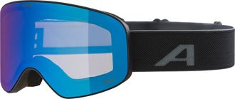 Alpina FERNIE Q-LITE - Verspiegelte Skibrille für Kinder, Kontrastverstärkende & Polarisierte OTG Gläser, ideal für Brillenträger, Mit 100% UV-Schutz, black 