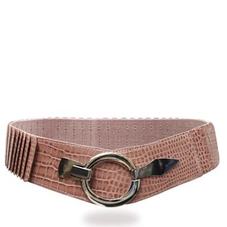 Glamexx24 Elastischer Damen Tailleng&uuml;rtel g&uuml;rtel 6cm breiter H&uuml;ftg&uuml;rtel mit silberner Ring (Nude Flocken, Taillenweite 75cm-110cm)